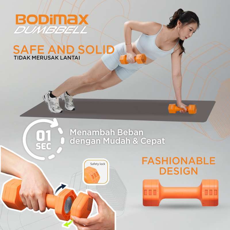 BODIMAX ADJUSTING DUMBBELL SQUARE DARK GREY - Bodimax