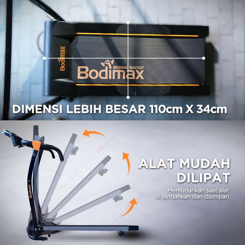 Treadmill Elektrik BODIMAX RUNNING MACHINE BLACK - Bodimax